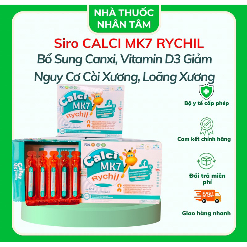 [CHÍNH HÃNG] Siro Calci Mk7 Rychil Giúp Bổ Sung Canxi, Vitamin D3 Giảm Nguy Cơ Còi Xương, Chậm ...