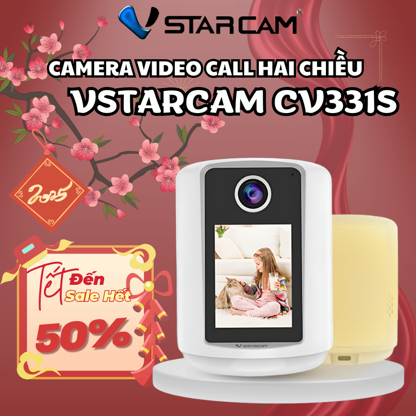 Camera giám sát video call 2 chiều Vstarcam CV331S tích hợp đèn ngủ bảo hành chính hãng 12 tháng ...