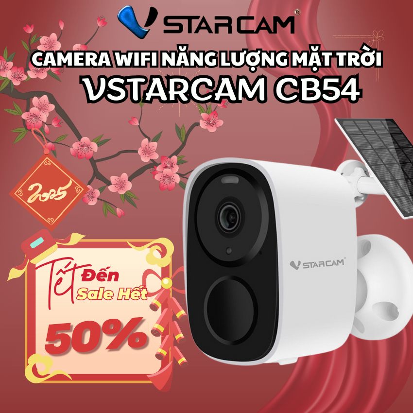 Camera năng lượng mặt trời VSTARCAM CB54 kết nối wifi, dung lượng pin 5000mAh, chất lượng siêu ...