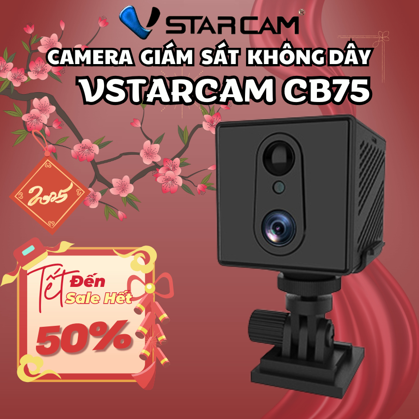 Camera Vstarcam CB75 Full HD 1080 pin sạc sử dụng sim 4G camera có hồng ngoại quan sát ban đêm ...