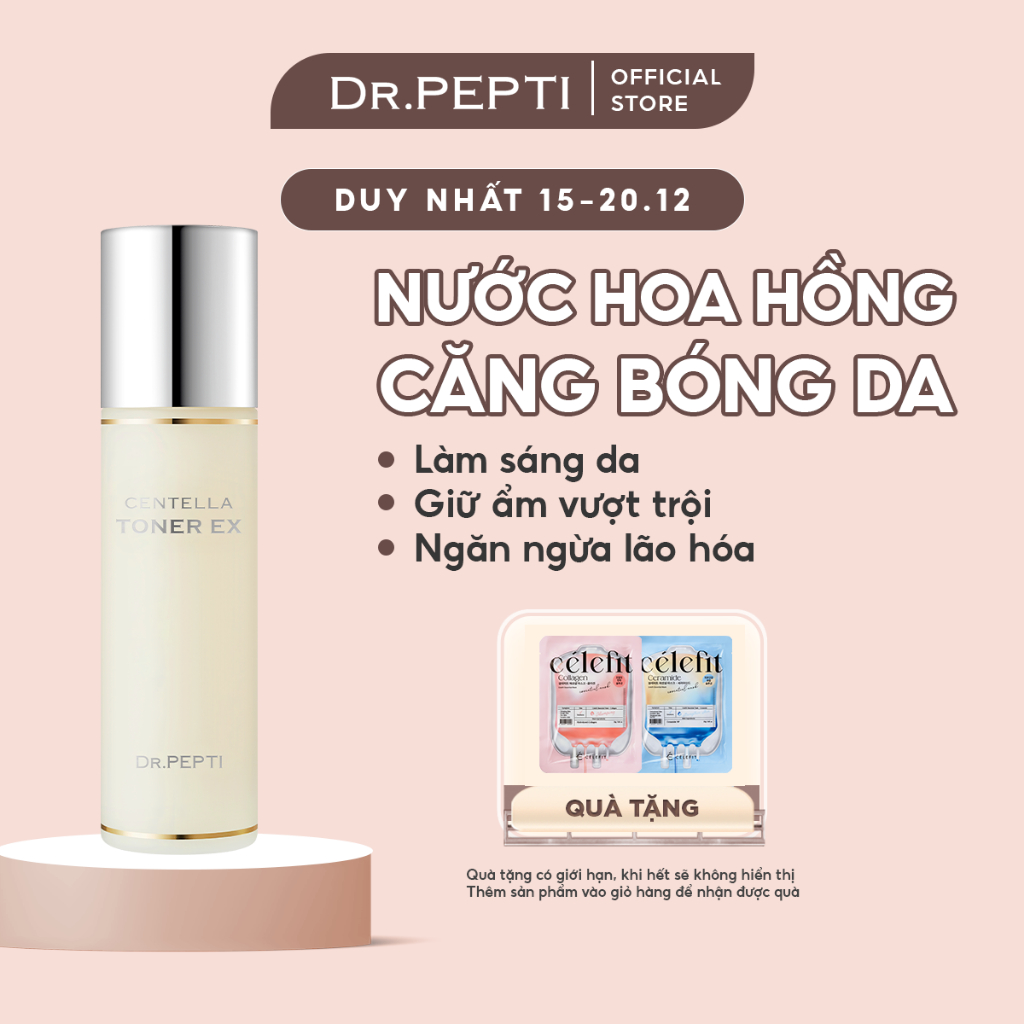Nước Hoa Hồng Dưỡng Da Cấp Ẩm, Căng Bóng Dr.Pepti Centella Toner Ex 180ml | Shopee Việt Nam