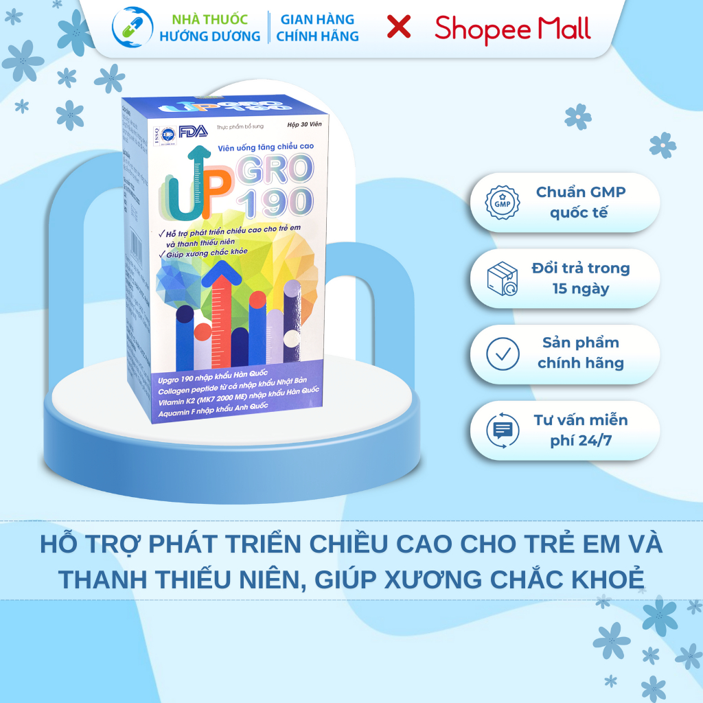 Viên Uống Hỗ Trợ Tăng Cường Phát Triển Chiều Cao Cho Trẻ Em Và Thanh Thiếu Niên UPGRO 190 DƯỢC ...