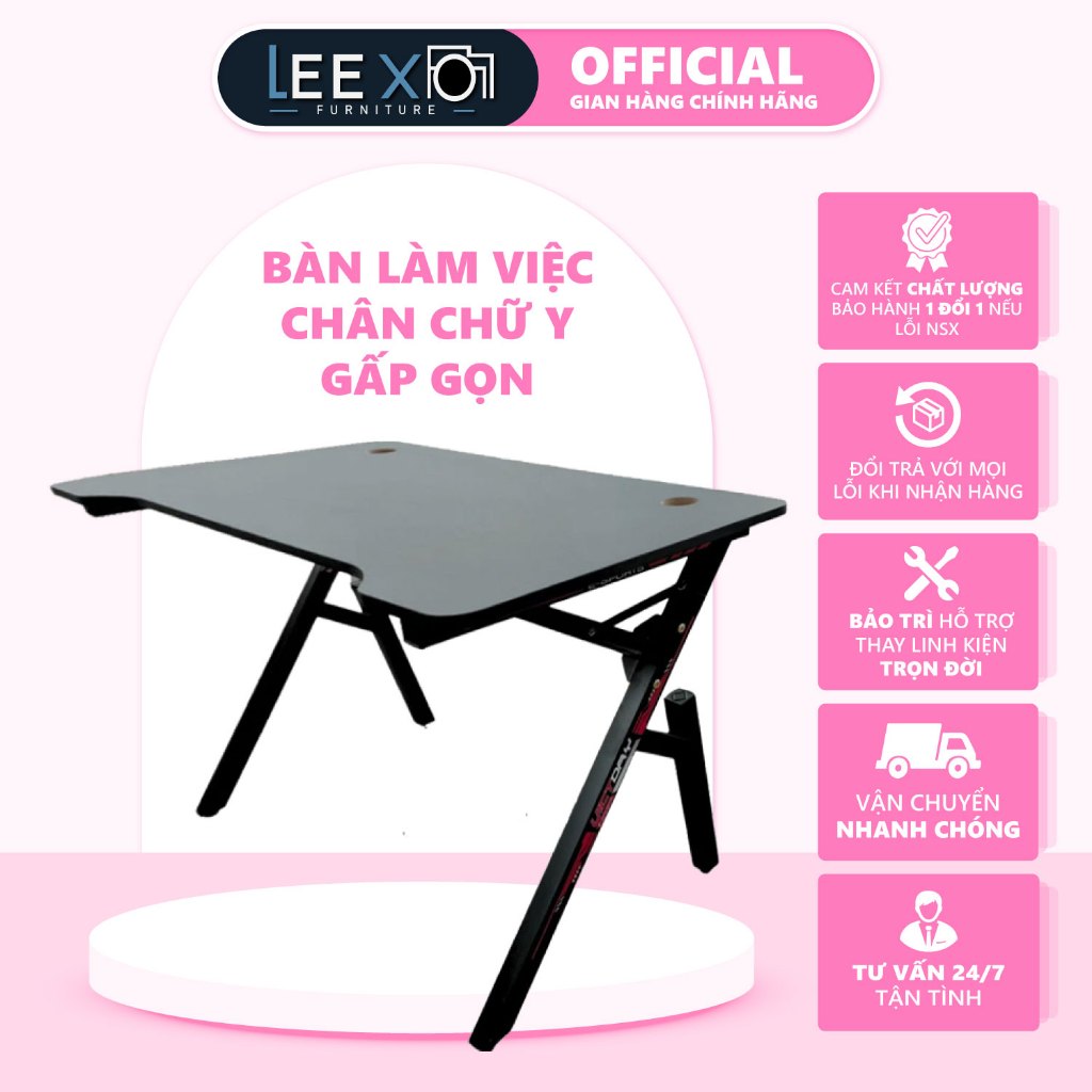 Bàn Làm Việc Gaming Chân Chữ Y LEXO FUNITURE, Chất Liệu Cao Cấp, Thiết ...