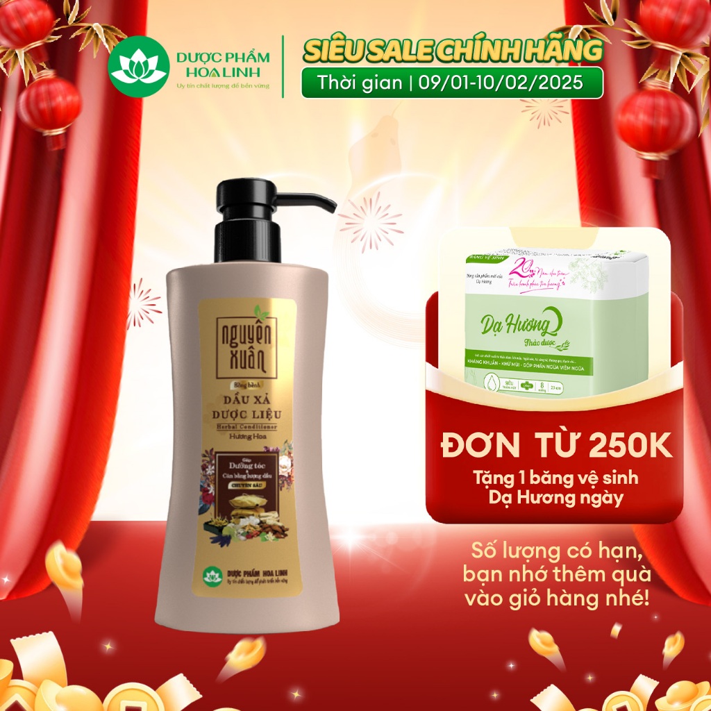 Dầu xả dược liệu Nguyên Xuân bồng bềnh 300ml dành cho tóc dầu bết - Tặng thêm 10% thể tích giá ...