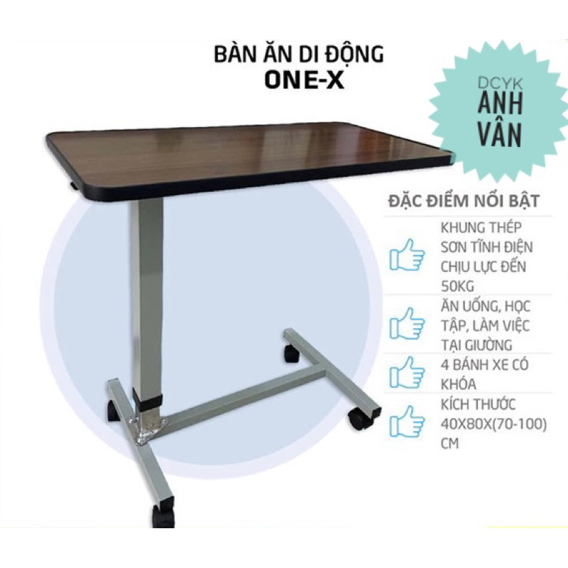 BÀN ĂN DI ĐỘNG/ BÀN ĂN CHO GIƯỜNG BỆNH/ BÀN HỌC DI ĐỘNG ONE-X (ONEX ...