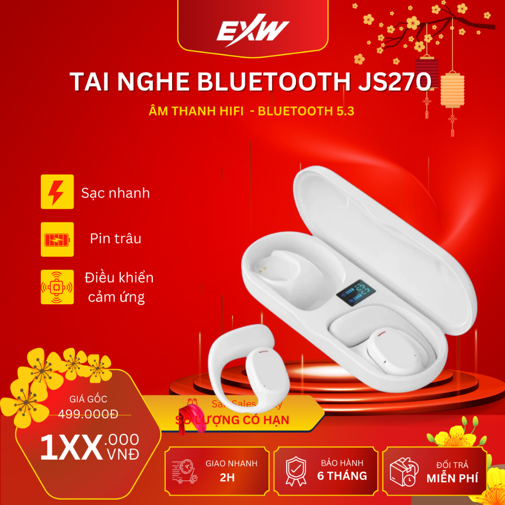 Tai nghe bluetooth không dây JS270 cao cấp, full chức năng, âm thanh ...