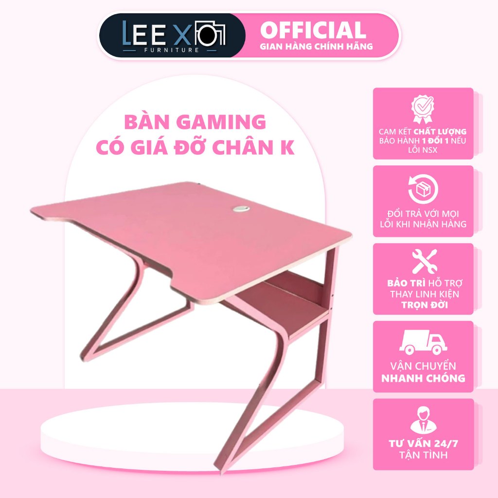 Bàn Làm Việc Gaming Chân K LEXO FUNITURE Cao Cấp, Thiết Kế Đẹp Mắt, Đơn ...