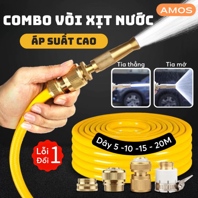 Set vòi xịt áp lực cao AMOS dành cho tưới cây rửa xe tưới vườn, Bộ vòi ...