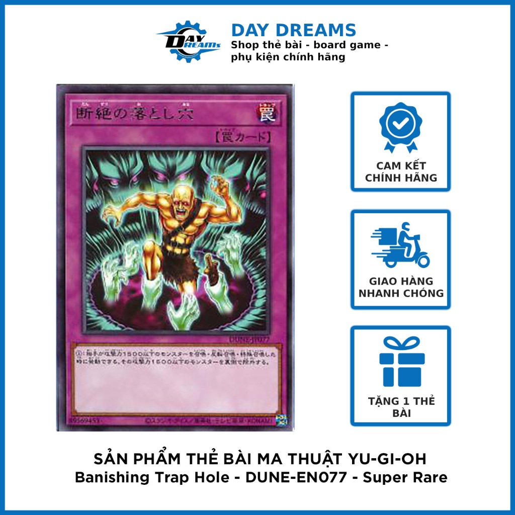 THẺ BÀI YUGIOH CHÍNH HÃNG: Banishing Trap Hole - DUNE-JP077 - Rare | Shopee Việt Nam