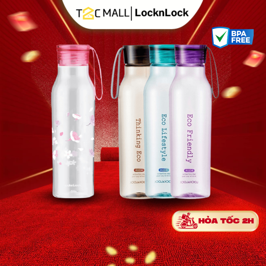 Bình Nước Nhựa LocknLock 550ML BPA Free Có Quai Xách Cute Đẹp Cao Cấp ...