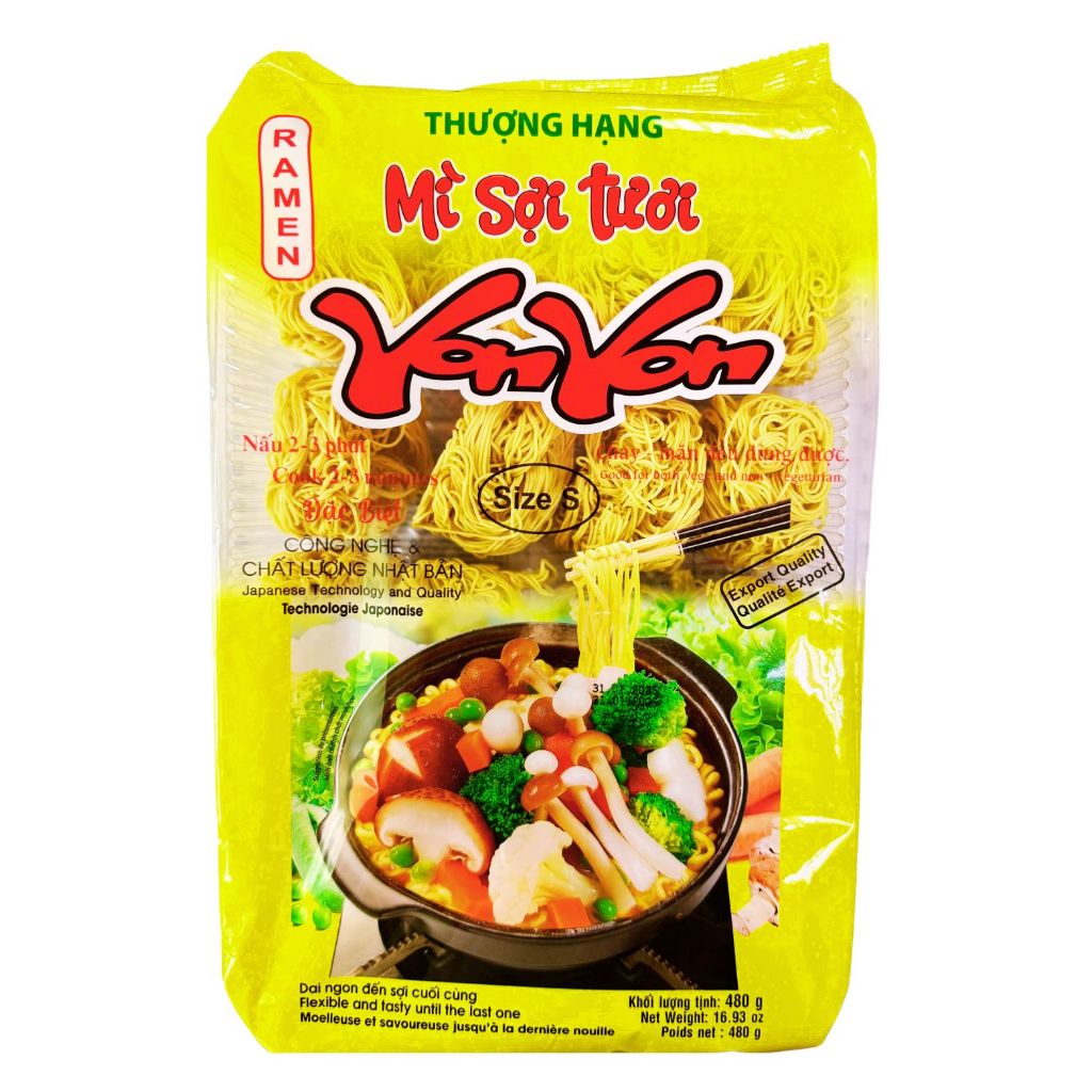 480g vắt tròn Mì sợi tươi Yon Yon thượng hạng. | Shopee Việt Nam