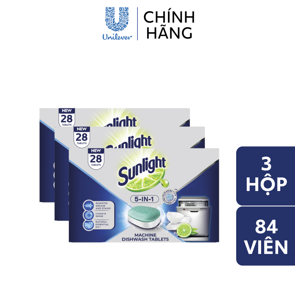Combo 3 hộp viên rửa chén Sunlight 84 viên/3 hộp | Shopee Việt Nam