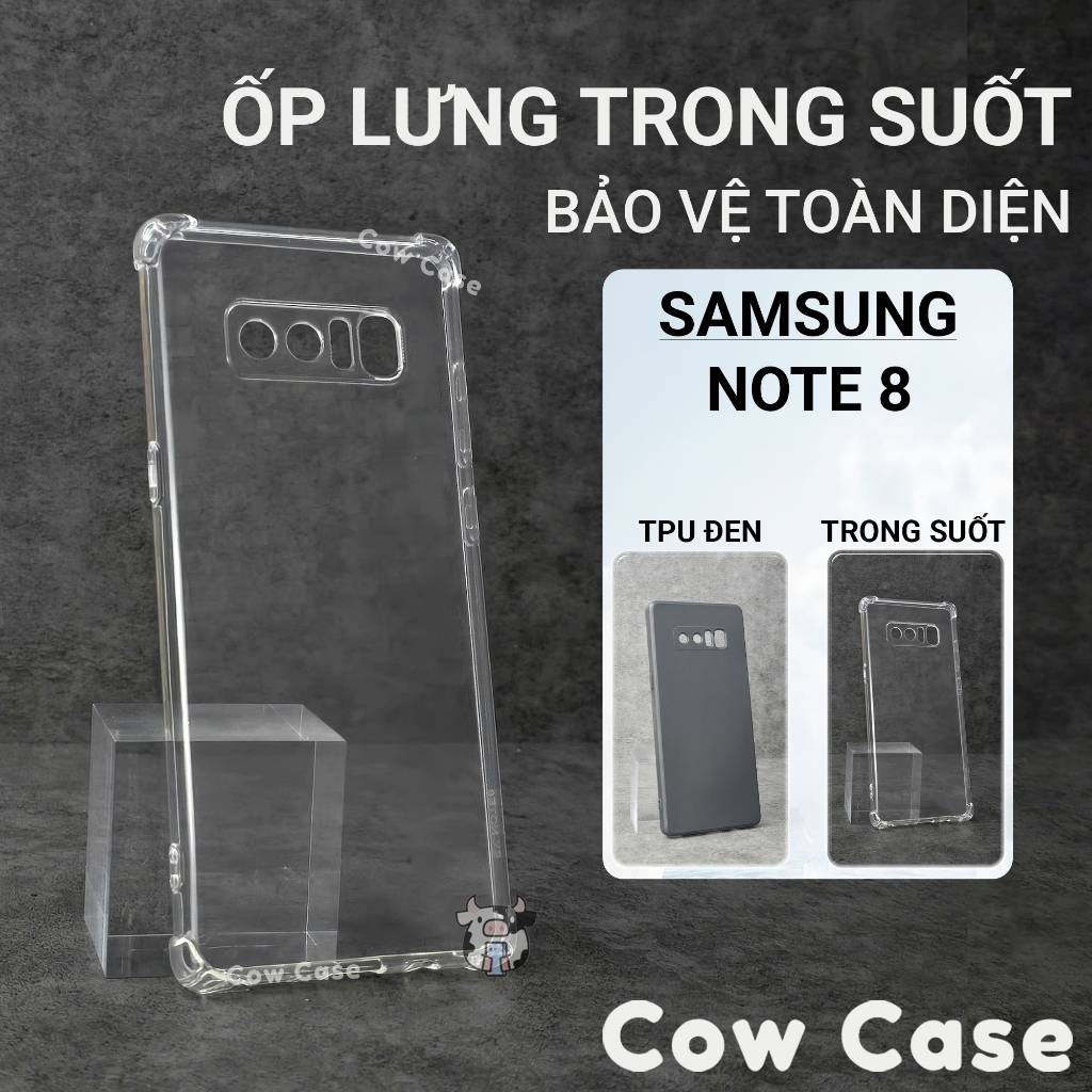 Ốp lưng Samsung Note 8 Cowcase trơn màu đen | Ốp điện thoại SS galaxy ...