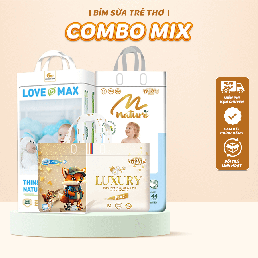 Tã Bỉm Dán/Quần Momo Nature Mới 2025, Momo Luxury, Love Max Organic ...