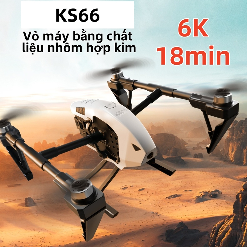 flycam,Máy bay KS66,drone,Máy bay flycam,2 camera HD 6K, chống va đập tốt, thời lượng đi lại dài ...