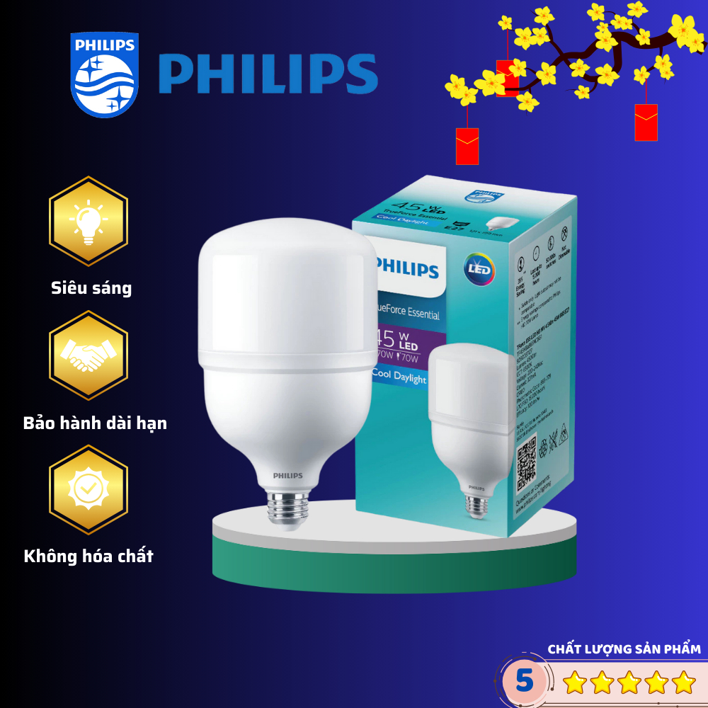 Bóng đèn LED Bulb Trụ TForce ESS 25W, 35W, 45W, 50W E27 Philips Chính ...