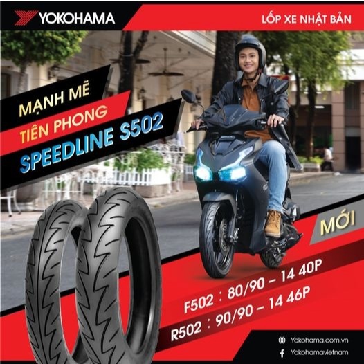 Vỏ Yokohama 80/90-16 502 TL bánh trước xe SH Mode | Shopee Việt Nam