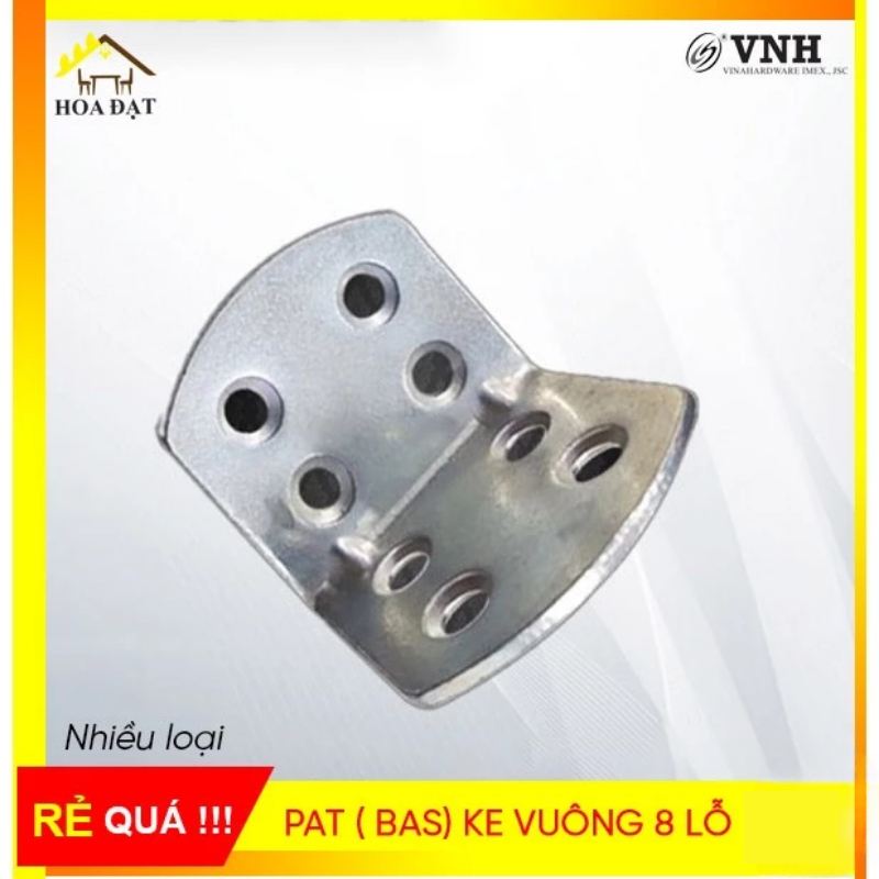 Bịch 10 Bát góc L, ke góc vuông 8 lỗ, giá rẻ, hàng có sẵn, sắt xi trắng ...