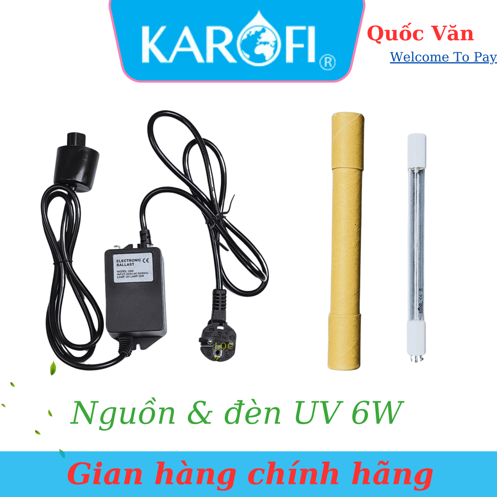 Nguồn và đèn UV 6W loại 4 chân [Nhập Khẩu] - Dùng cho máy lọc nước RO Karofi | Shopee Việt Nam