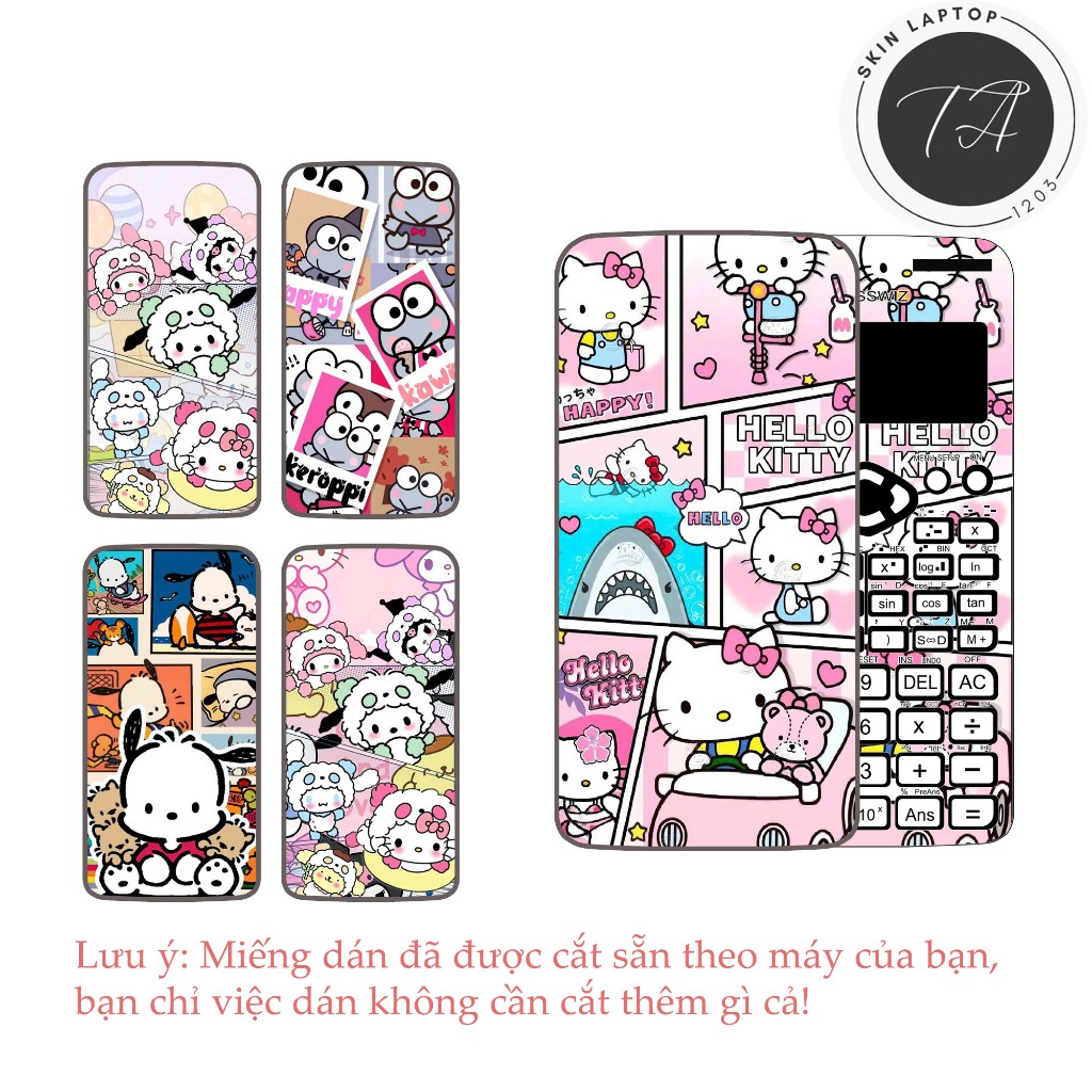 Miếng dán skin Hello Kitty and Friends Decal cho máy tính casio fx ...