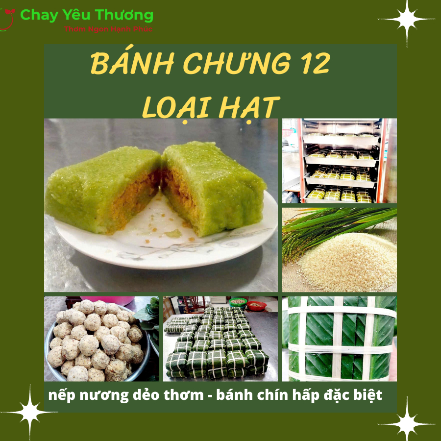 Bánh chưng nhân 12 loại hạt, bánh chưng chay,chay yêu thương( Ship hoả tốc HN) | Shopee Việt Nam