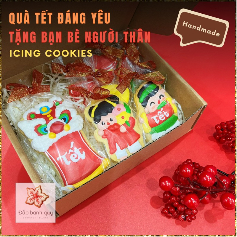 Quà Tết Cho Gia Đình, Người Yêu, Bạn Bè Hộp 8 Bánh Quy Vẽ Tết Icing ...