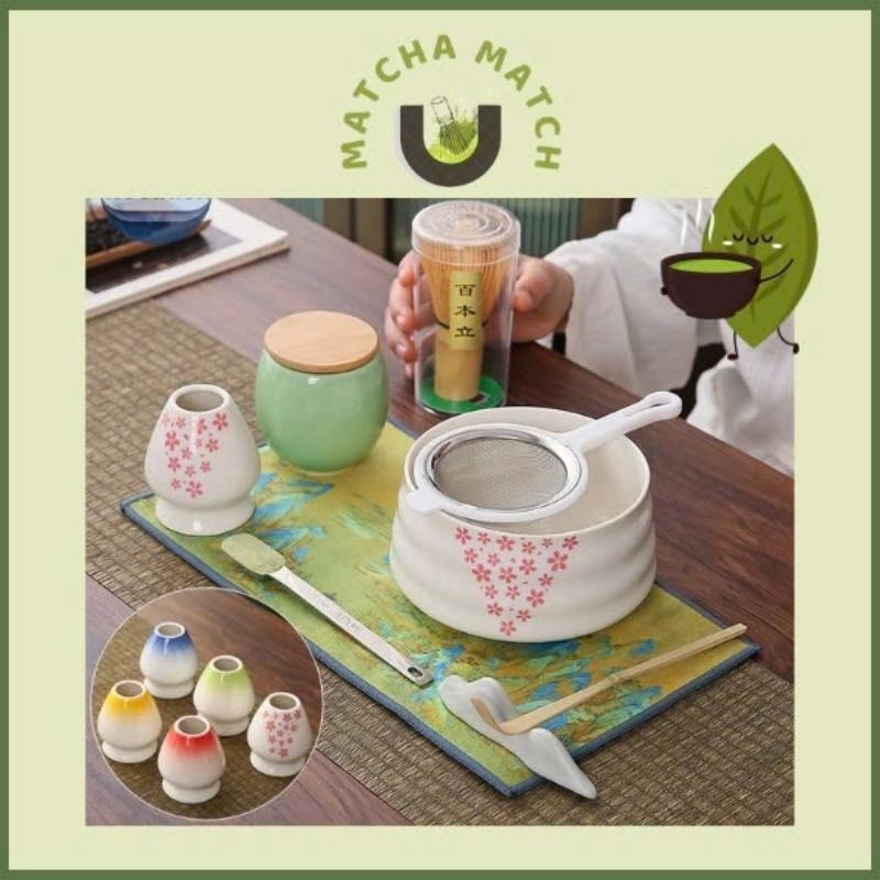 [Match.U] Bộ dụng cụ 3 món pha matcha gồm: Chasen - Cây đánh trà xanh ...