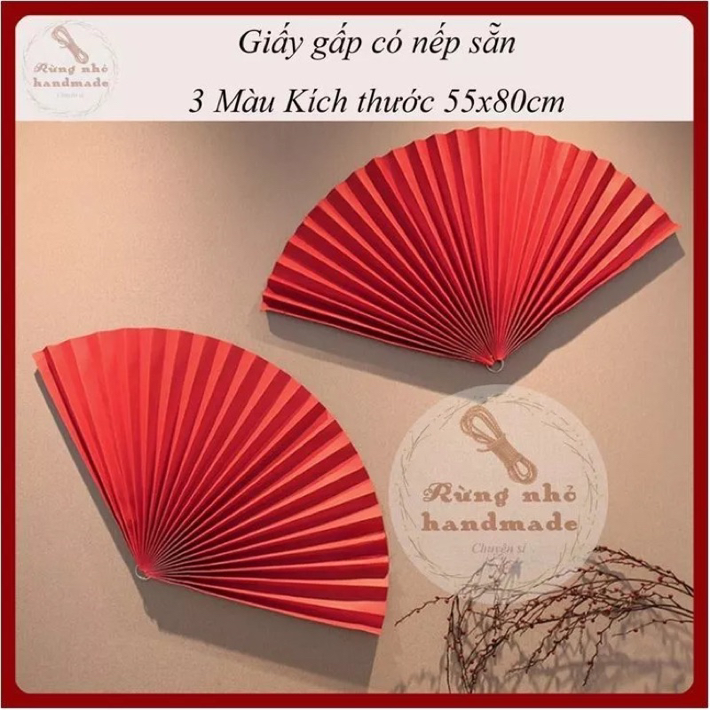 Giấy gấp 50 tờ, giấy gấp quạt nhung đỏ tươi 55x80cm | Shopee Việt Nam