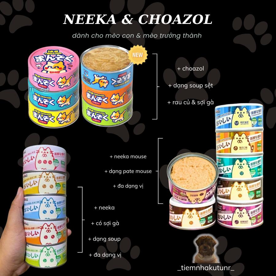 [COMBO] Pate Neeka - Neeka Gold - Choazol ( Lon 85g ) dành mèo mọi lưới tuổi - Nana&Kutunr ...