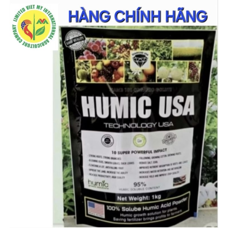 Phân bón humic usa chính hãng gói 1kg pha cho 800 lít nước tưới gốc và ...