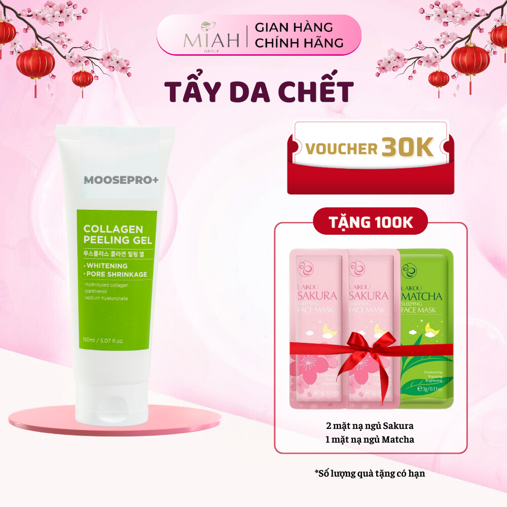 Tẩy da chết Moose+ Collagen Peeling Gel 150ml, chăm sóc da sáng mịn ...