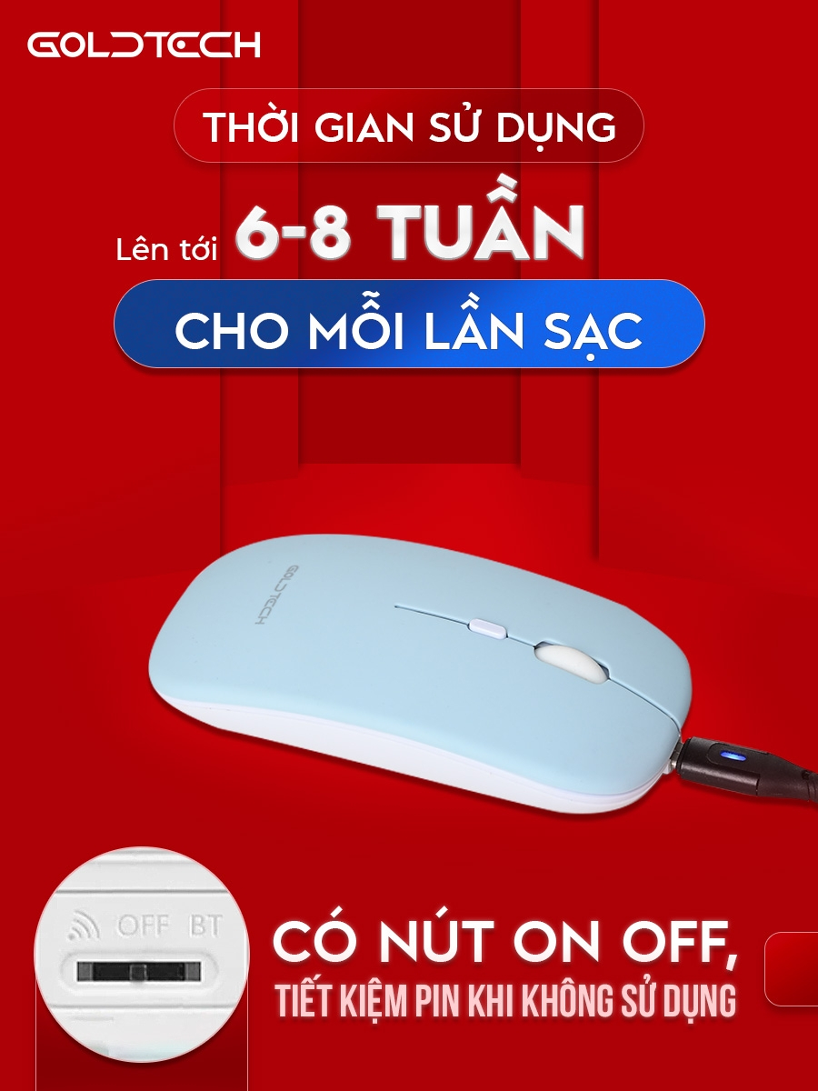 Chuột không dây bluetooth GoldTech G309 dành cho máy tính, Macbook, Smart tivi | Shopee Việt Nam