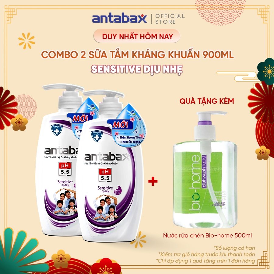 Combo 2 Sữa Tắm Bảo Vệ Da Kháng Khuẩn Antabax Sensitive Dịu Nhẹ 900mlx2 | Shopee Việt Nam