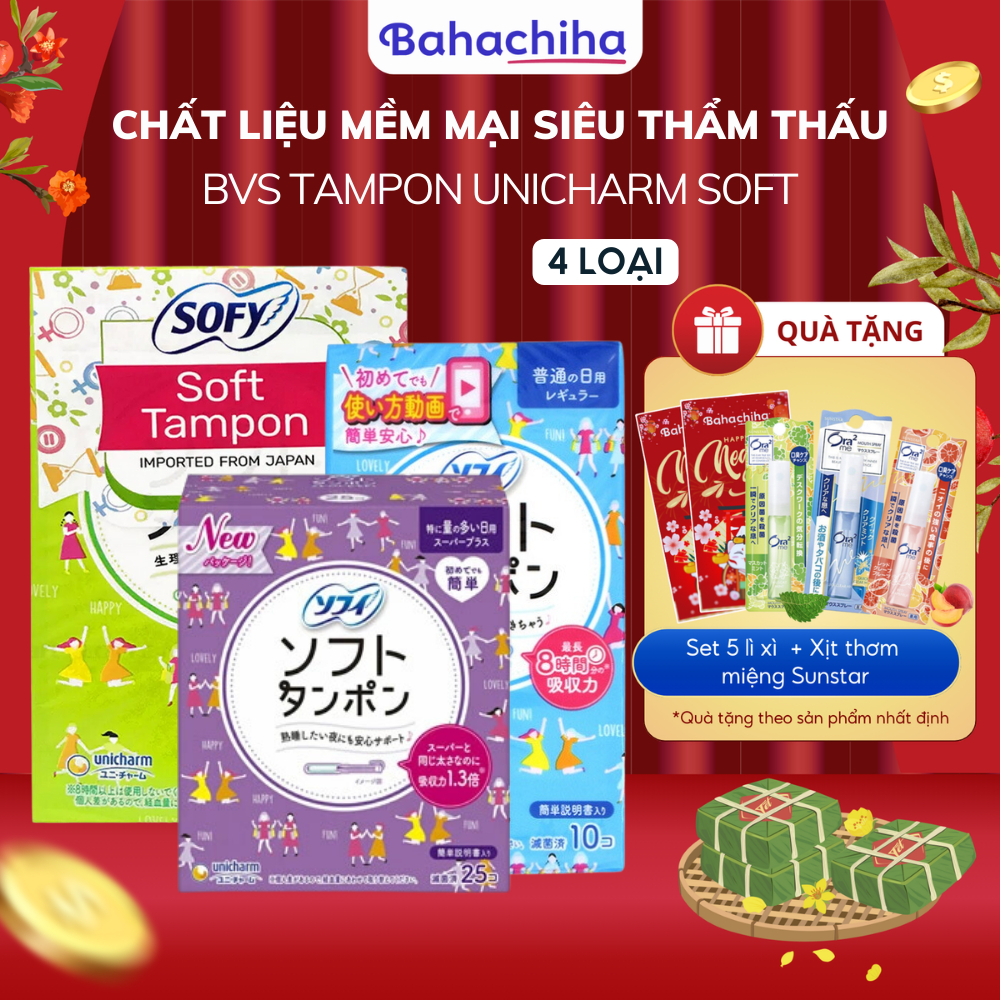 BVS Tampon Unicharm Charm Soft ngăn ngừa vi khuẩn, mang cảm giác thoải ...