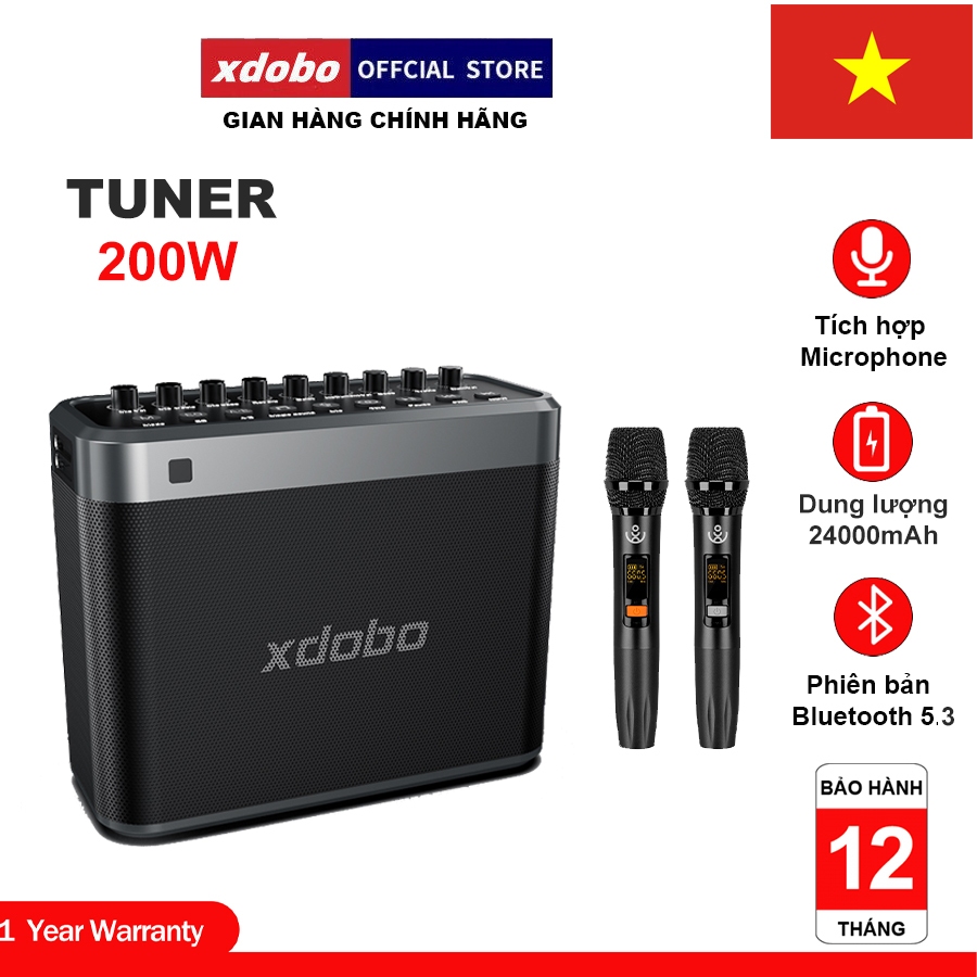 TUNER 200W | Loa Bluetooth 5.3 Xdobo Truner Kèm 2 Micro, Loa di động Hỗ ...