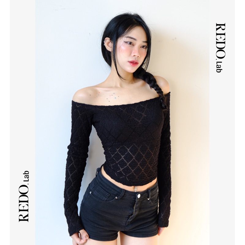 REDO.Lab - ÁO THUN REN ÔM BODY MỎNG NHẸ HOẠ TIẾT KẺ Ô | Shopee Việt Nam