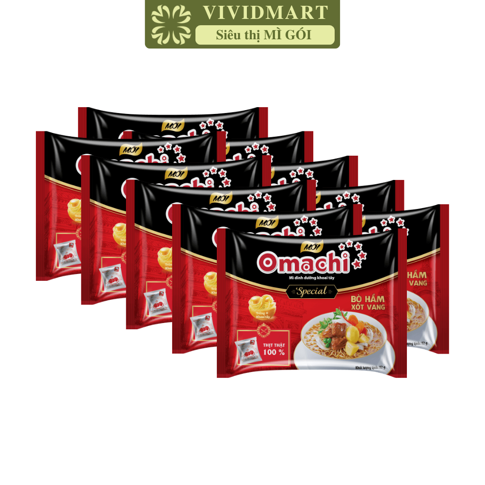 [SET10GÓI] - MASAN - Mì khoai tây Omachi Special Bò hầm xốt vang, mì ...