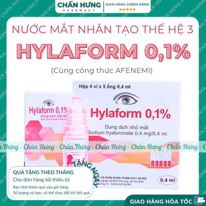 [Hoả tốc] Nước mắt nhân tạo thế hệ 3 HYLAFORM 0,1% (Natri hyaluronate ...