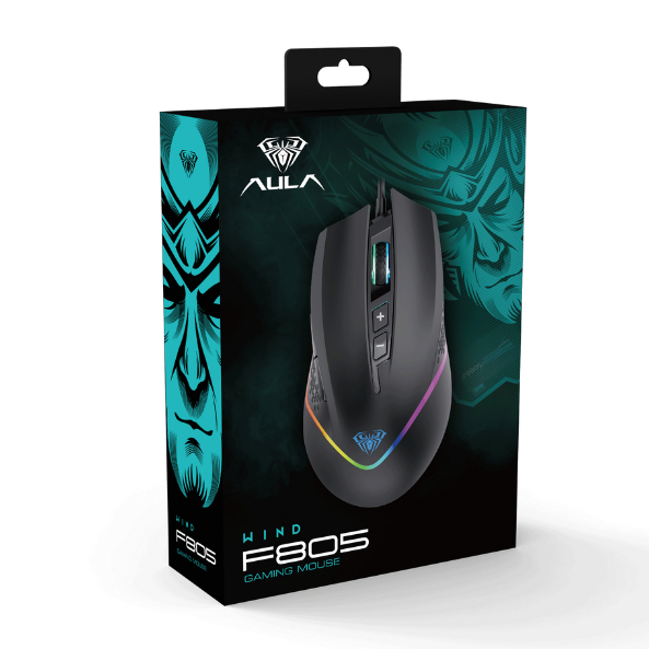 Chuột Gaming Aula F805 với 7 nút lập trình, cảm biến quang học và hiệu ...