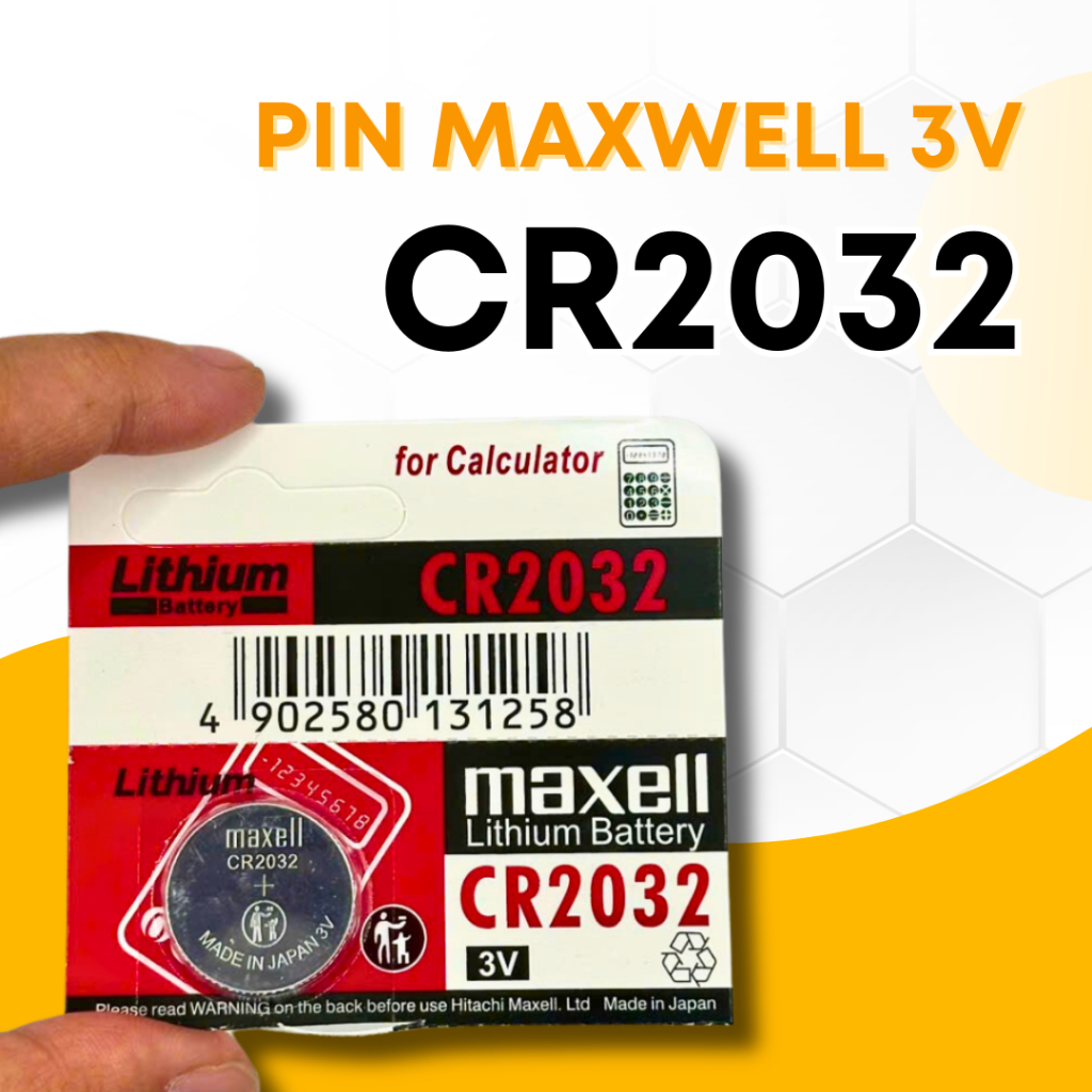 Pin 3V CR2032 Maxell dùng cho remote, máy tính, smartkey, Cmos, Chìa ...