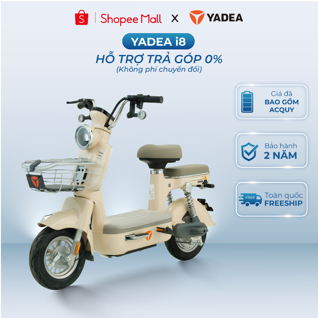 [TRẢ GÓP 0%] Xe Máy Điện YADEA i8 Nhỏ Gọn 76Km Một Lần Sạc - Bảo Hành 2 Năm - Freeship Toàn Quốc ...