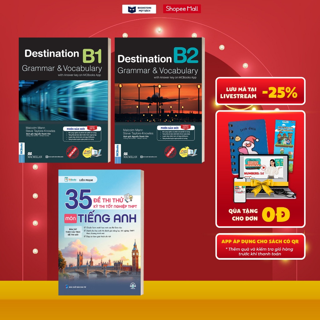 Sách - Combo Luyện thi tiếng Anh THPT Quốc gia (Destination và 35 đề thi thử kỳ thi tốt nghiệp ...