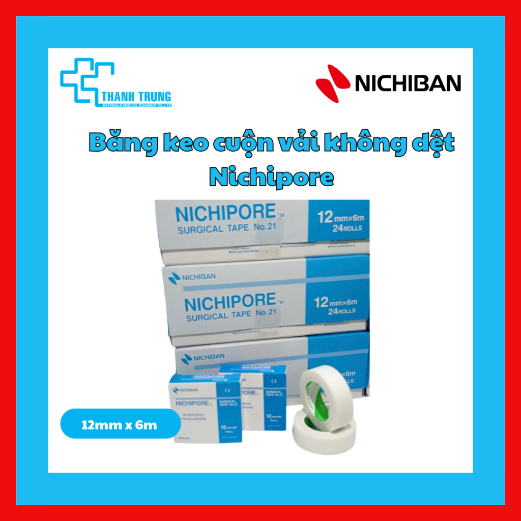 Băng keo Y tế cuộn vải không dệt NICHIPORE 12mm x 6m | Shopee Việt Nam