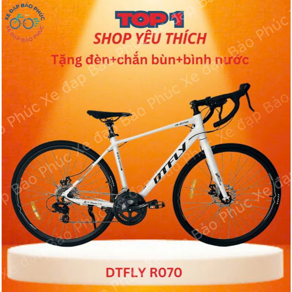 Xe Đạp Đua DTFLY R-070 Khung Nhôm (Tặngđèn+chắnbùn+bìnhnước+giáđỡnước ...