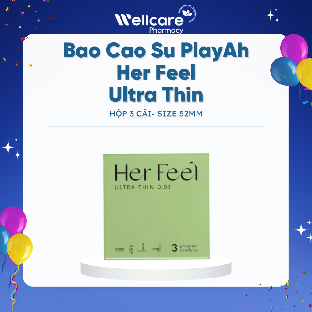Bao Cao Su PlayAh Her Feel Ultra Thin Siêu Mỏng Nhiều Gel Cao Cấp - Hộp ...