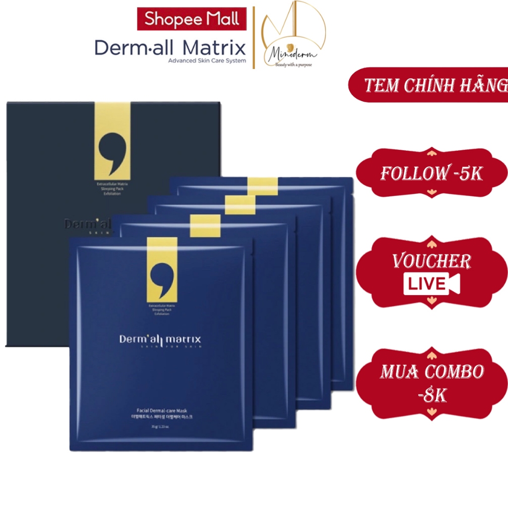 Hộp Mặt Nạ Derm-all Matrix Facial Dermal Care Mask Dưỡng Ẩm, Trắng Da Và Chống Lão Hóa 35g ...