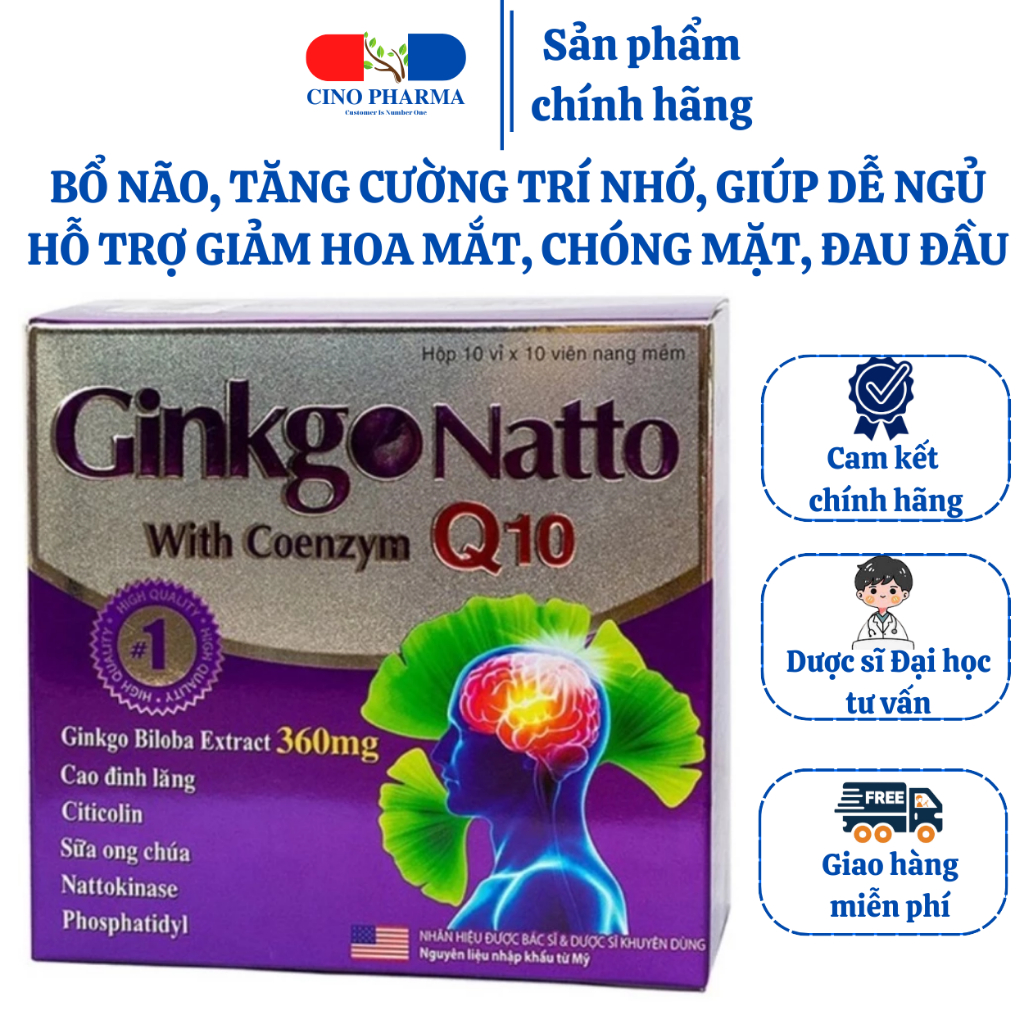 Ginkgo Natto Q10 Tăng cường lưu thông máu, giảm các di chứng sau tai ...