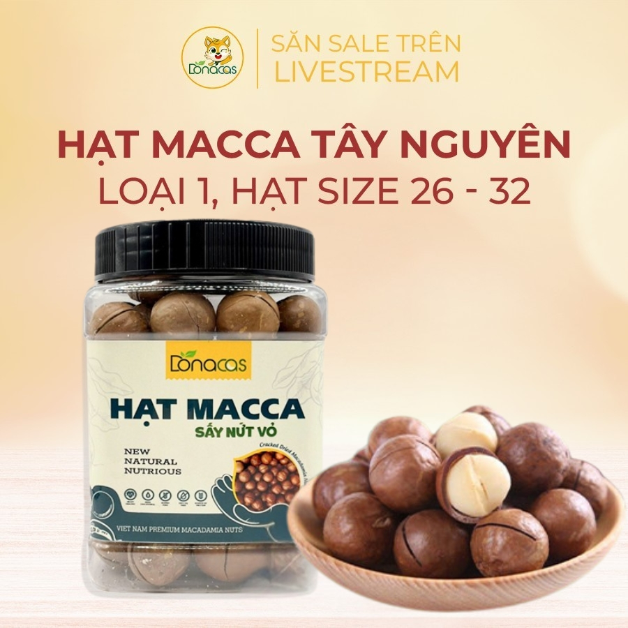500GR Hạt Macca - Macadamia Nứt Vỏ, Sấy Khô, Daklak Tây nguyên, Loại 1 ...