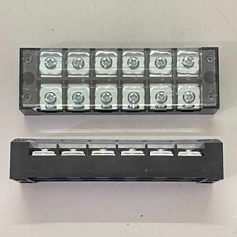 [COMBO 5 CÁI] Cầu đấu điện Domino 15A, 25A, 45A loại 4P, 6P, 12P, ký hiệu 1504-1506- 1512, 2504 ...