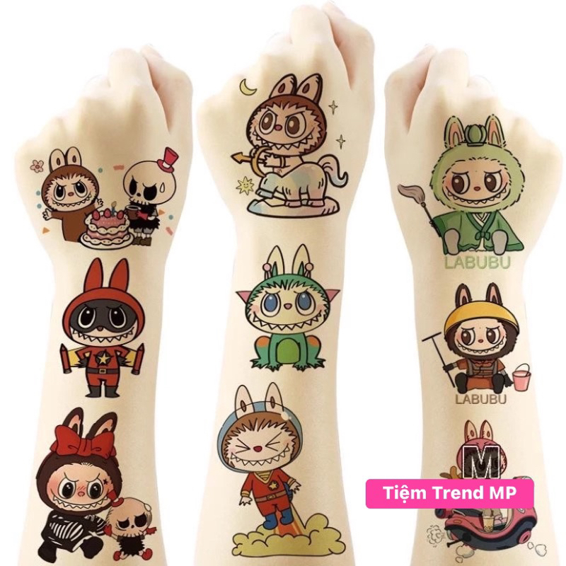 Set 40 Hình Xăm Đôi Capybara, Labubu Chống Nước, Lâu Trôi, An Toàn, Bền ...